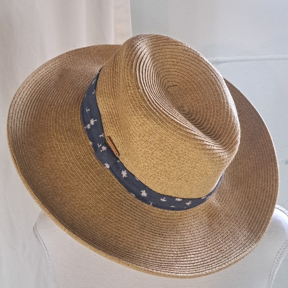 Caribbean Joe | Accessories | Carribean Joe Straw Panama Hat Navy Blue ...